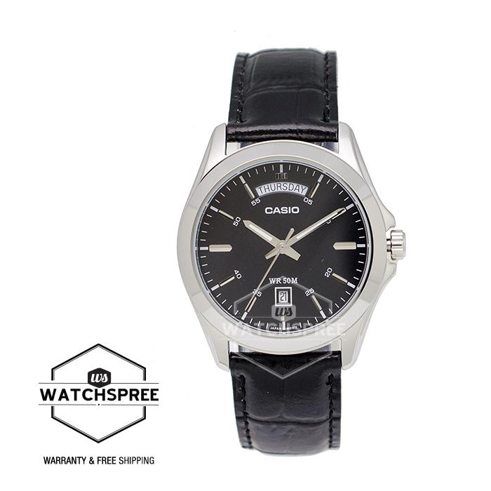 Casio Men's Standard Analog Black Leather Strap Watch MTP1370L-1A MTP ...
