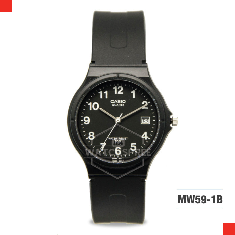 Casio Classic Analog Black Resin Band Watch MW59-1B MW-59-1B [Kids ...