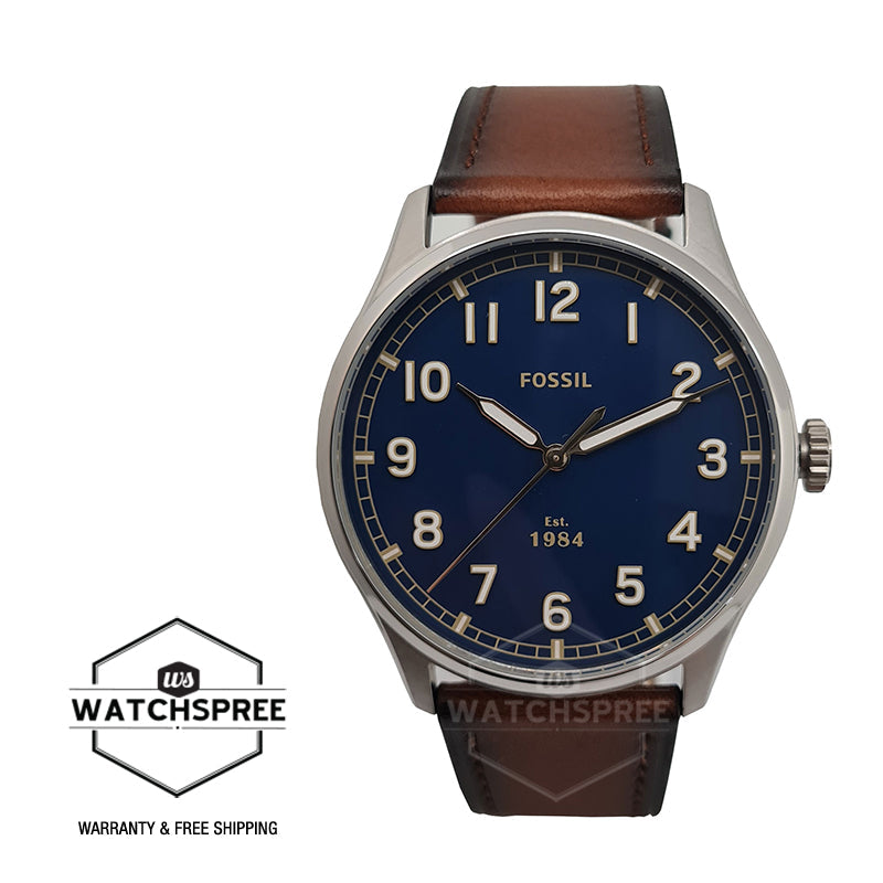 Fossil Men's Dayliner Three-Hand Medium Brown Leather Watch FS5923 ...