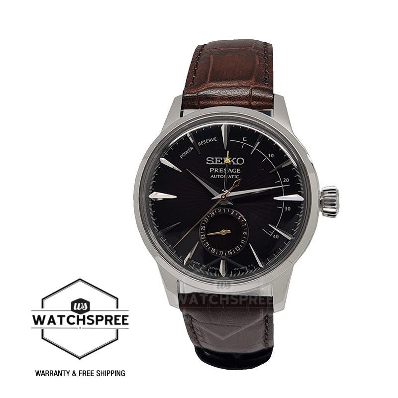 Seiko Presage (Japan Made) Automatic Dark Brown Calfskin Leather Strap ...
